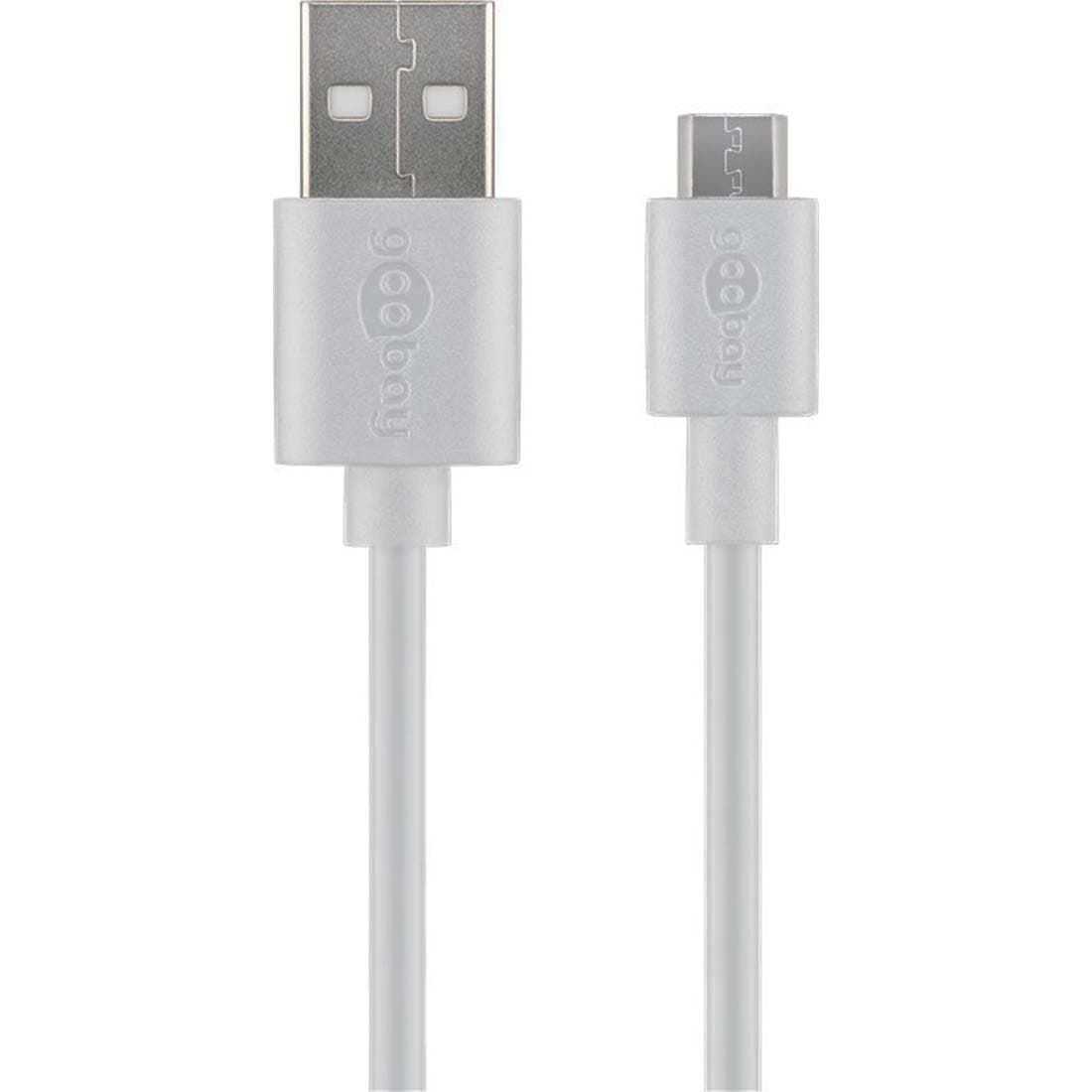 Micro USB-kabel | Wit | Universeel | 1m | 2,5A