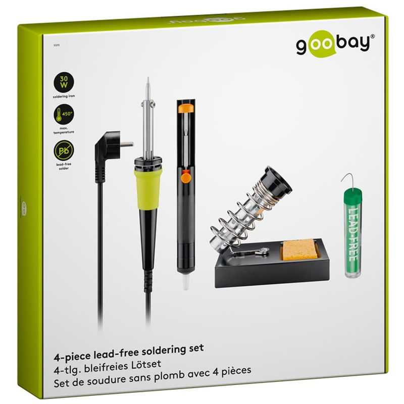 Loddekolbe sæt med 4 stk. | Loddetin | Aftørrings Svamp