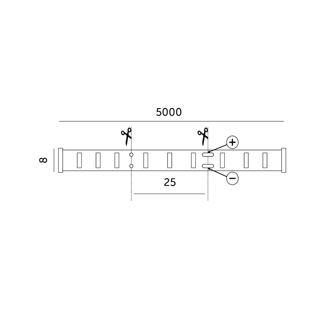 COB LED List Utomhus | 12V | 3000K | Dimbar
