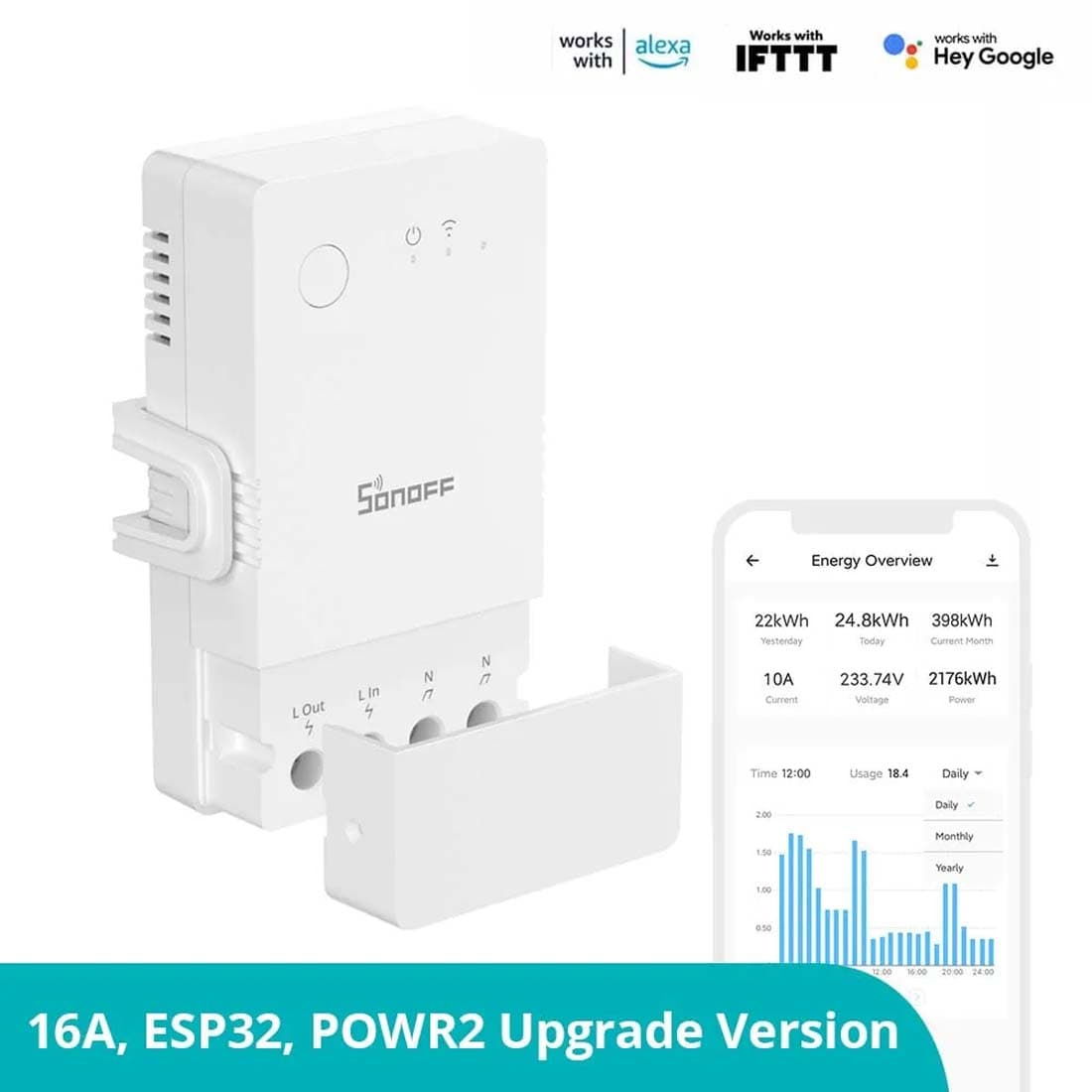 Sonoff POW Ursprung | Wi-Fi Switch | Energimätare