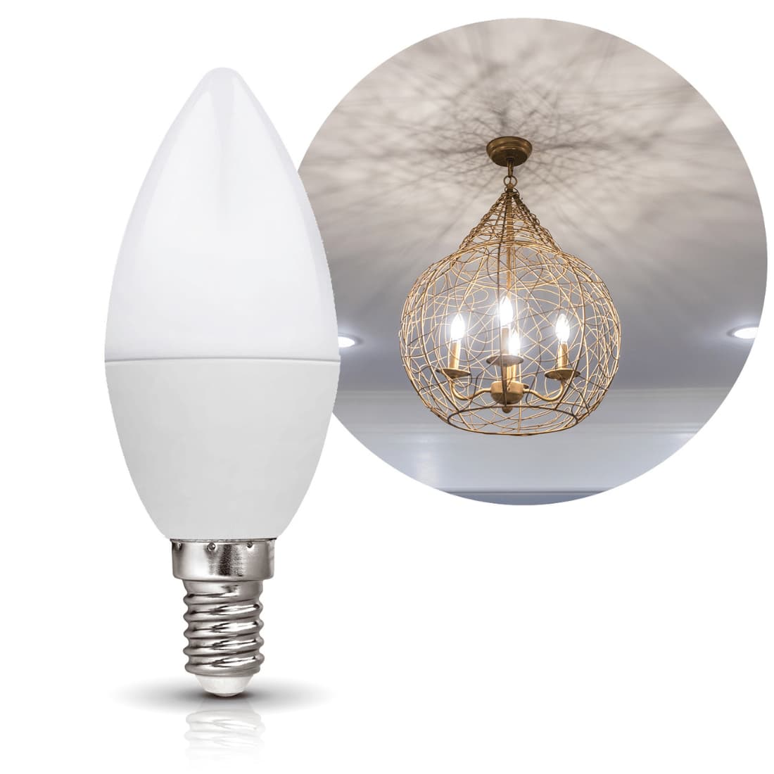 E14 Lampa | LED Lampa | 4,5W | 4000K | 420lm | PlusLED