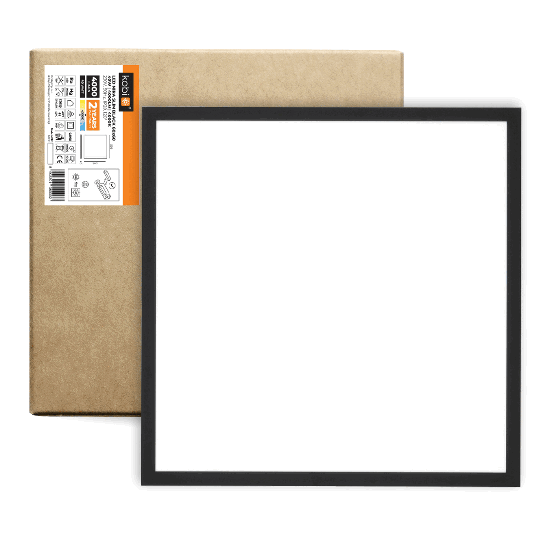 LED Panel 60x60 | 4000K | 4000lm | 40W | NIRA Sort