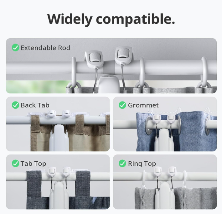 SwitchBot Curtain Rod 3 | Automatisk Gardin | Hvid