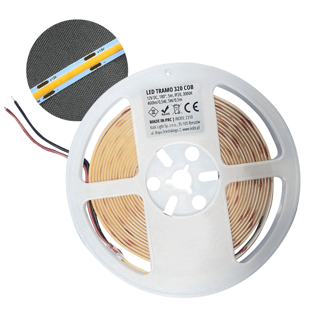 COB LED List Utomhus | 12V | 3000K | Dimbar