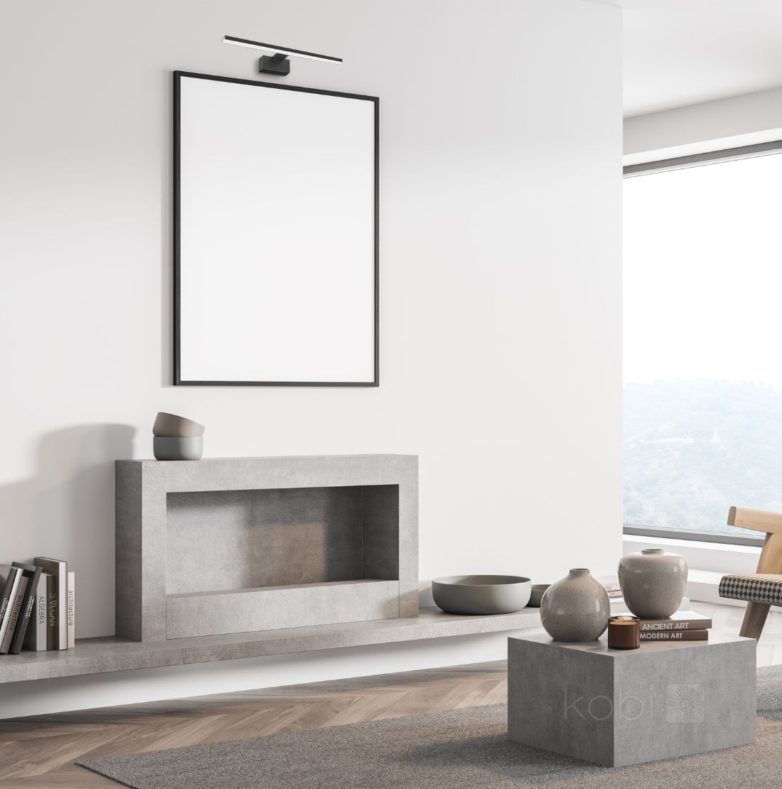 LED spejlarmatur | 40 cm | 8W | Sort