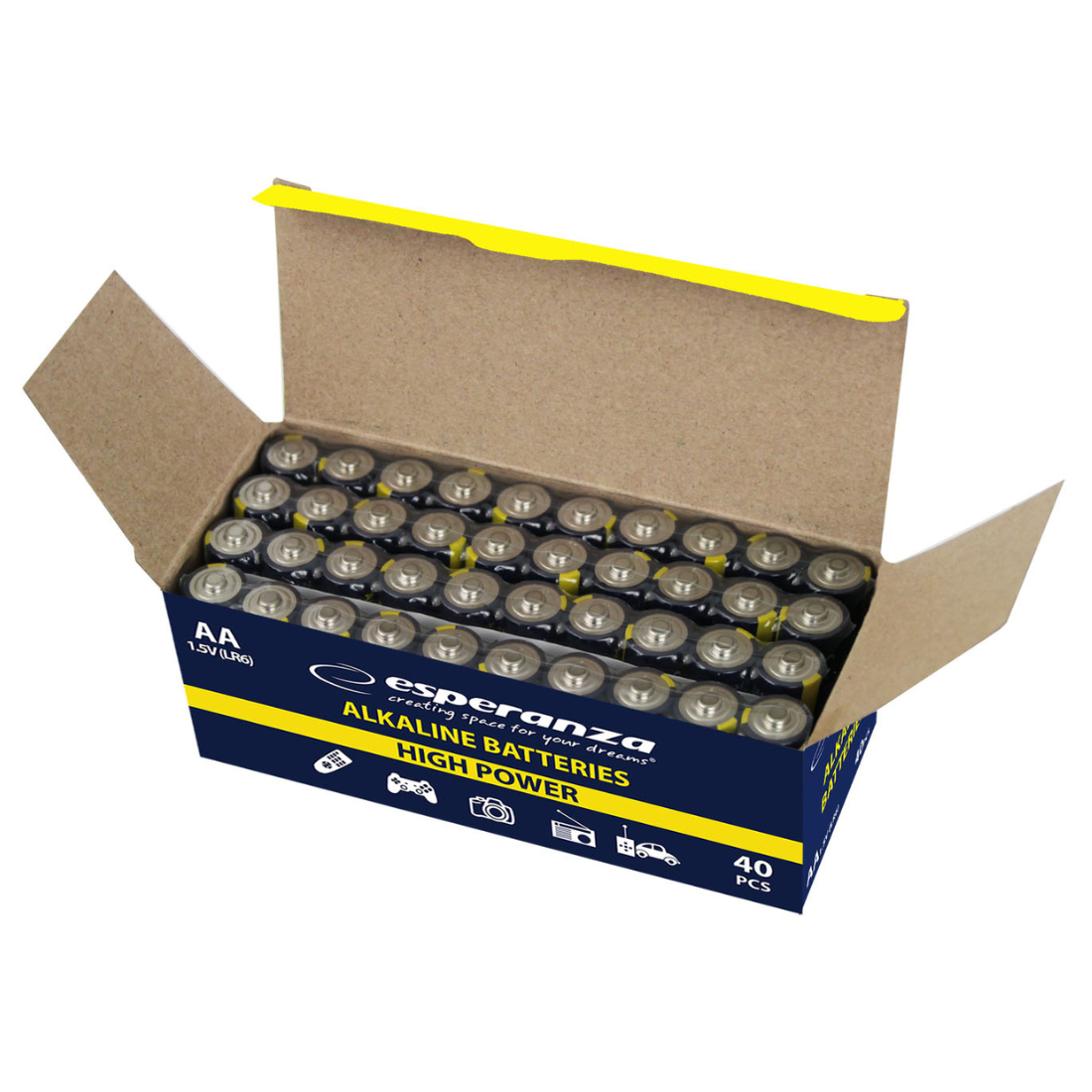AA batterier | Alkaliska batterier | LR6 | 40 st. paket