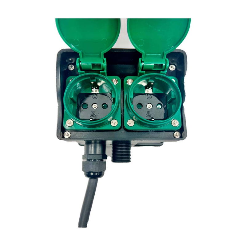 Udendørs stikkontakter | 2 udtag | Med Timer | 1,5m | IP44