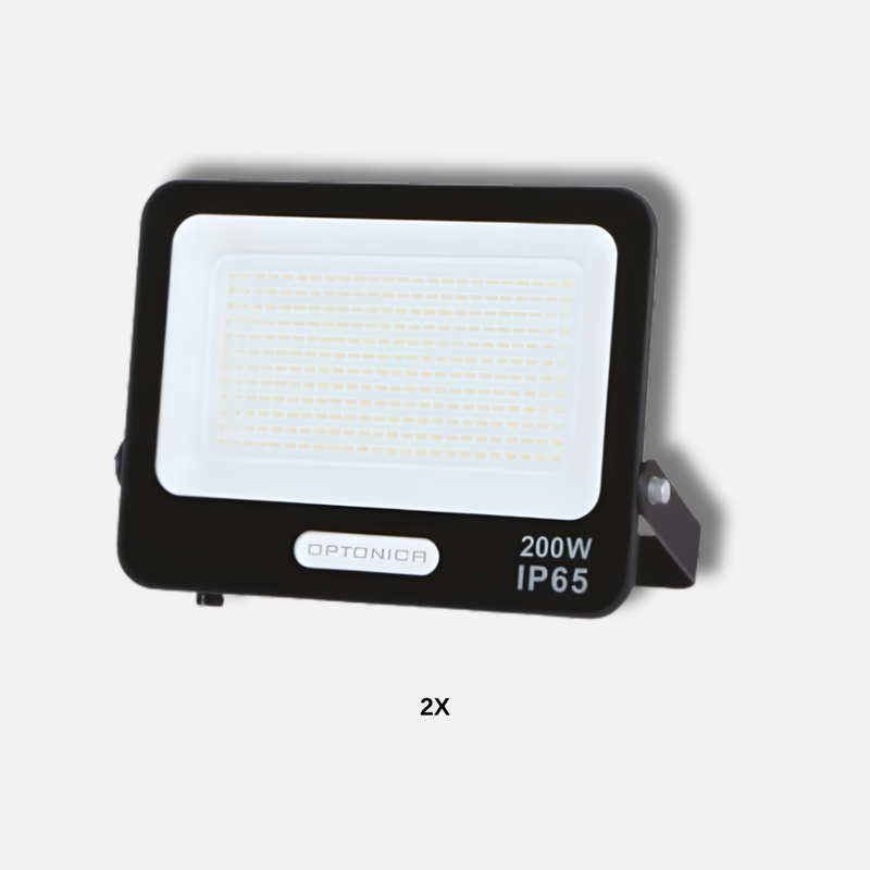 LED projektør - 2-Pak - 4000K - 300W - 27000lm - IP65 - Sort