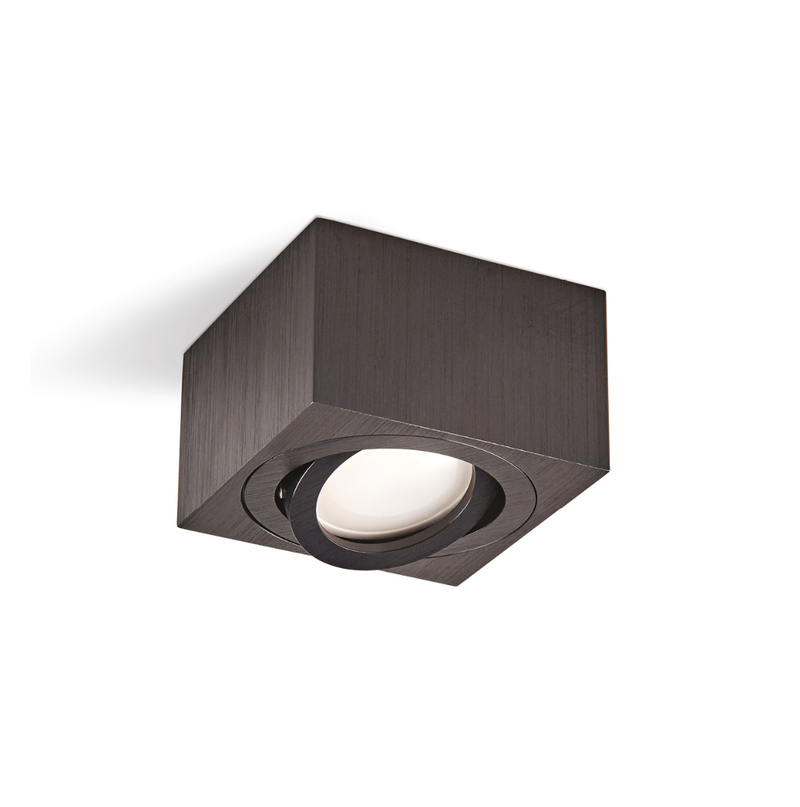 10 stk. Påbygningsspots | Inkl. lyskilder | Sort | Firkant