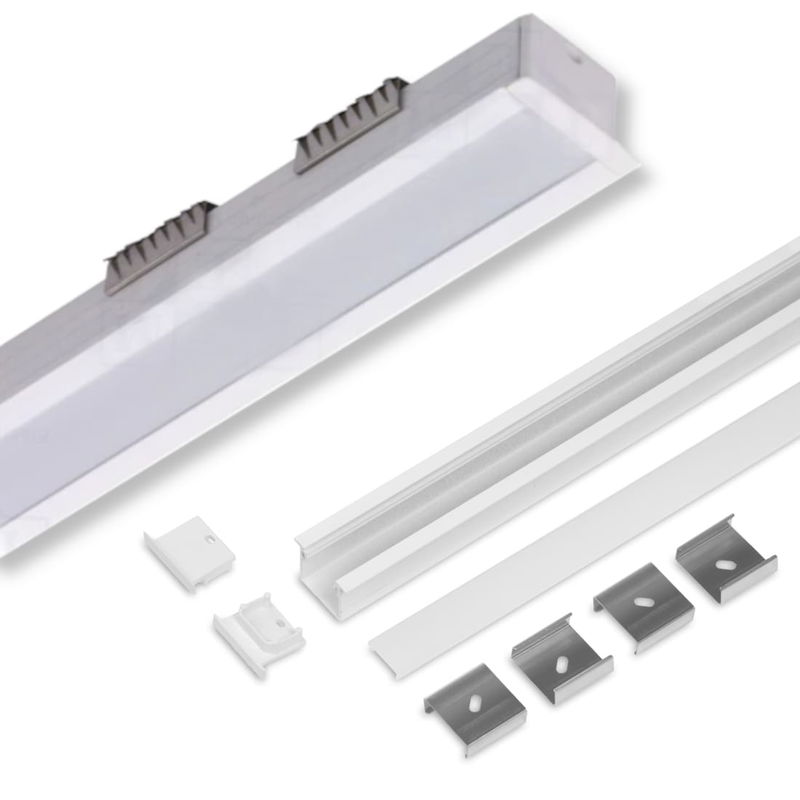 LED skena 2m | 23x21 | LED profil för byggnad | Vit