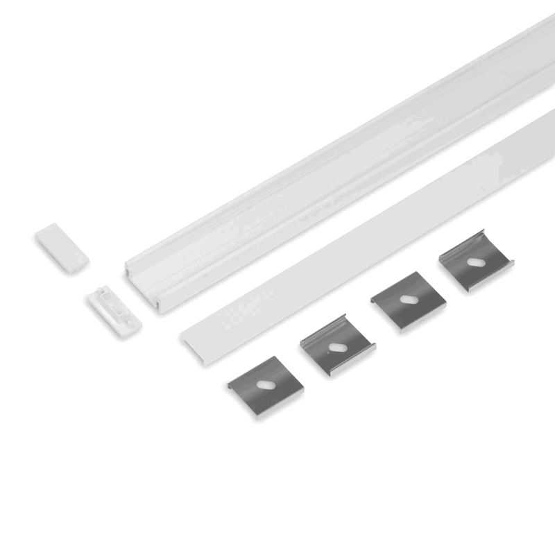 LED Skinne 2m | 23x9 | LED Profil til Påbyg | Hvid