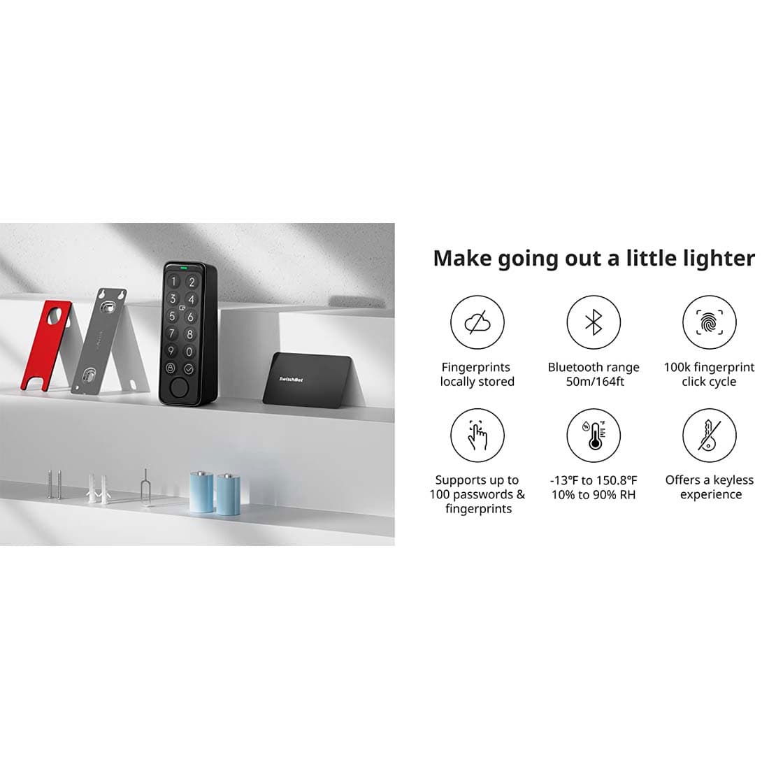 SwitchBot Keypad Touch | Til smart lock | NFC | IP65