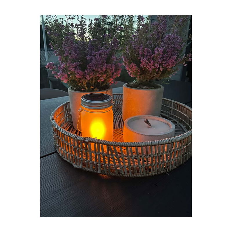 Solcelle Lanterne | Glas M. Flamme Funktion | Auto